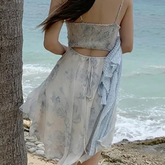 YesStyle | Dresses | Yesstyle White With Blue Flowers S Dress | Poshmark